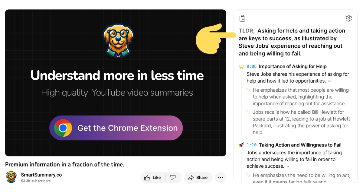 Smart Summary for YouTube - Understand more in less time